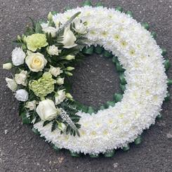 White massed wreath